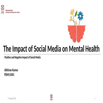 The Impact of Social Media on Health: Benefits, Risks, and Solutions | PPTX