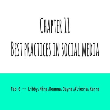 Social media - chapter 11 | PPTX