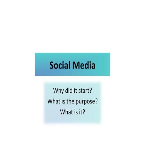 Social Media Very Simple Overview What Is It How Did It Start What Does ...