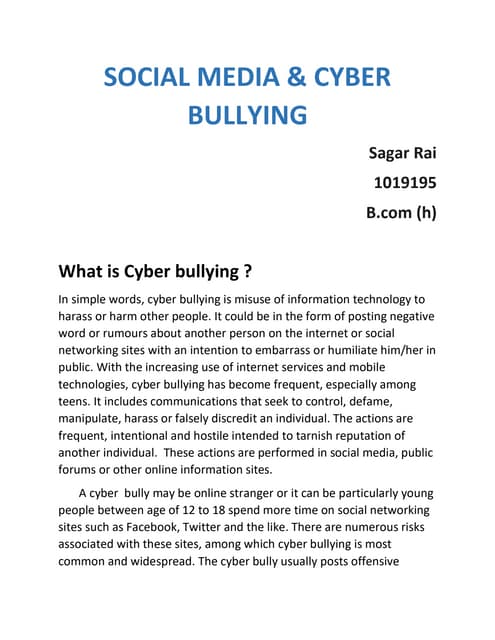Cyber bullying powerpoint | PPT