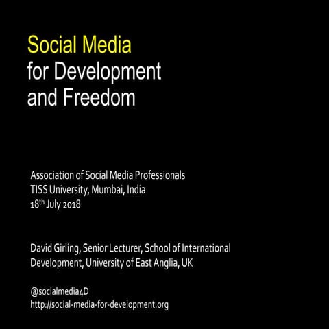 Social Media for Development, Innovation and Freedom | PPTX