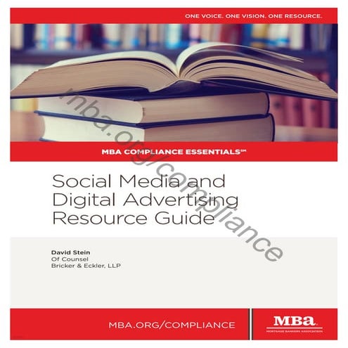 MBA Compliance Essentials Social Media and Digital Advertising Resource Guide | PDF