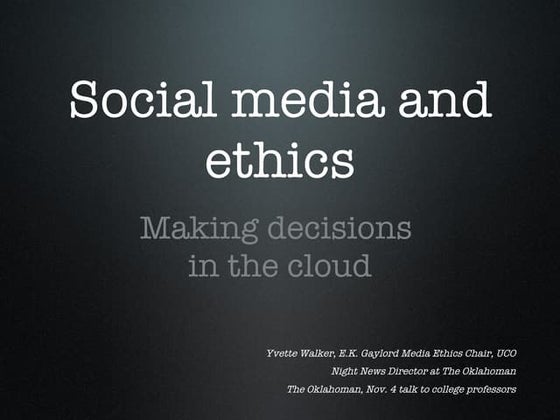 Social Media Ethics Presentation | PPTX