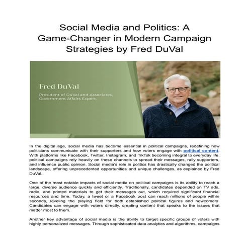 Social Media and Politics_ A Game-Changer in Modern Campaign Strategies ...