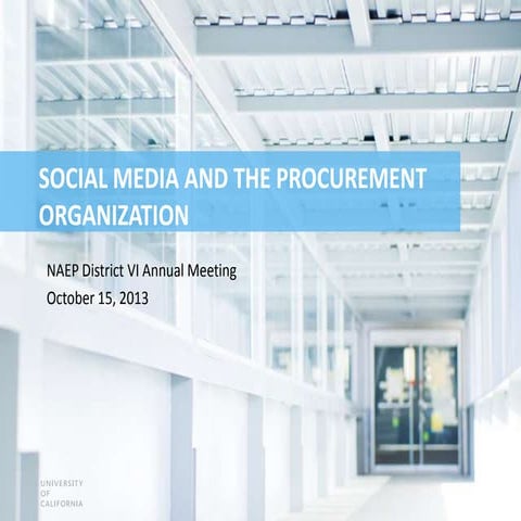 Social media and the procurement organization | PPT