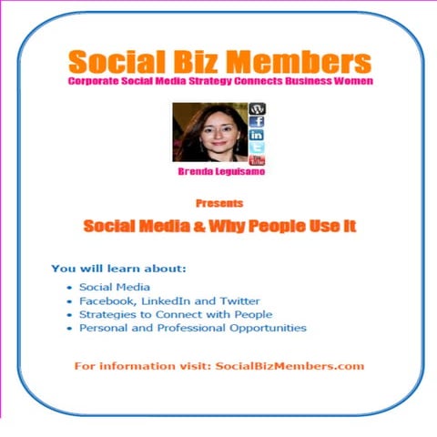 Social Media and Why People Use It - By Brenda Leguisamo | PDF