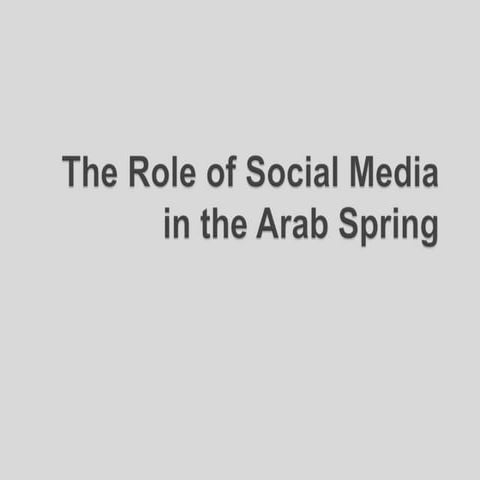 Social media & arab spring | PPTX