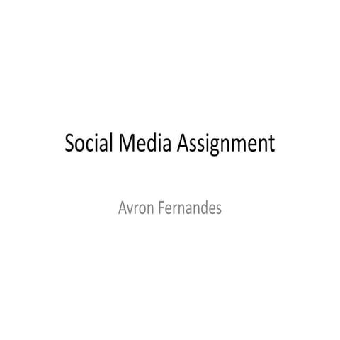 Social Media Assignment - Gozoop | PPT