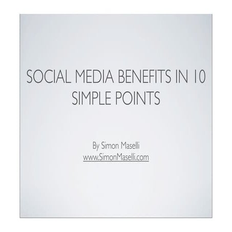 Social media benefits in 10 points | PDF