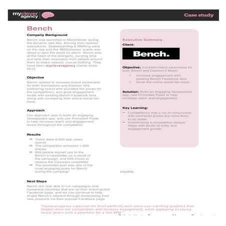 Case Study - Bench Facebook App | PDF