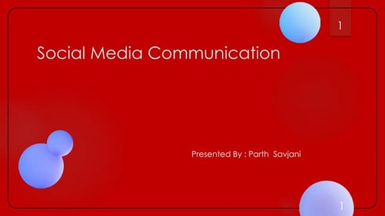 Social Media and its impact on students | PPT