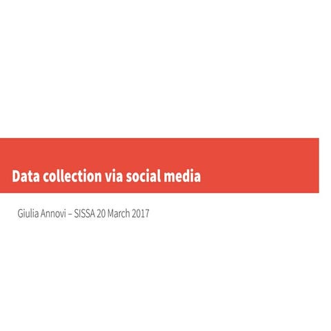 Social media and data collection for citizen science | PPT
