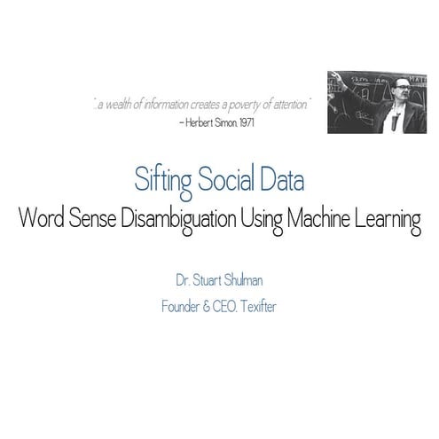 Lecture: Word Sense Disambiguation | PDF