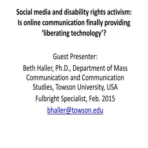 Social media & disability activism presentation - Curtin University ...