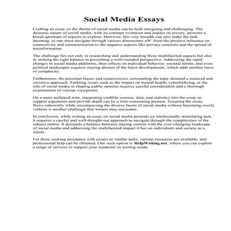 Social Media Essays | PDF
