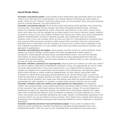 Social media ethics | PDF