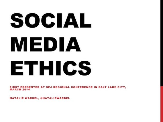Social Media Ethics Presentation | PPTX