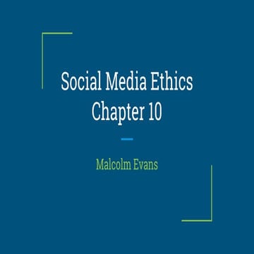 Social Media Ethics Chapter 10 | PPT