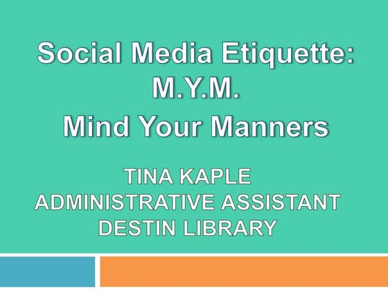 Social media etiquette | PPT