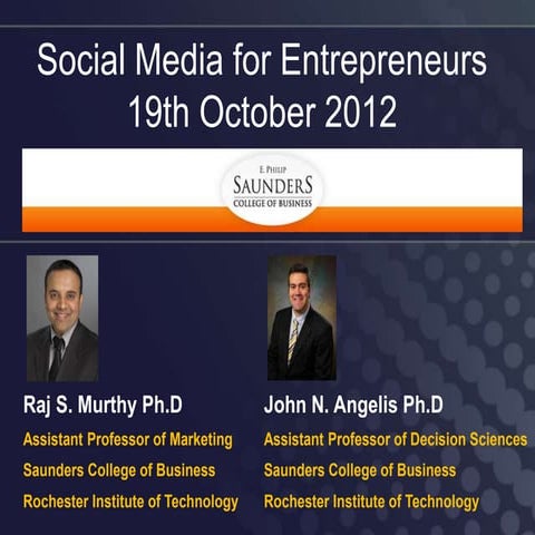 Social Media for Entrepreneurs | PPT