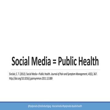 Social Media for Public Health - Health Promotion and Disease ...