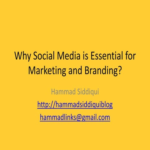 Social Media for Marketing and Branding | PPT