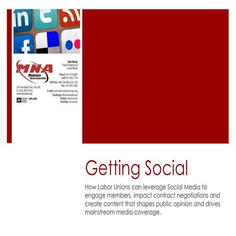 Social Media For Labor Unions | PPTX