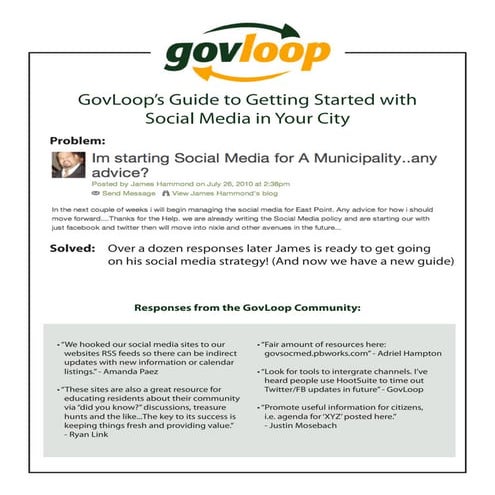 GovLoop Guide - Social Media In Your City | PDF