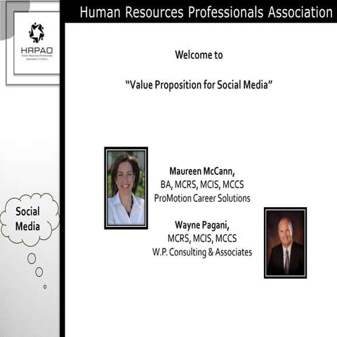 Social Media in HR - Presentation (January 26, 2011) | PPTX | Social ...