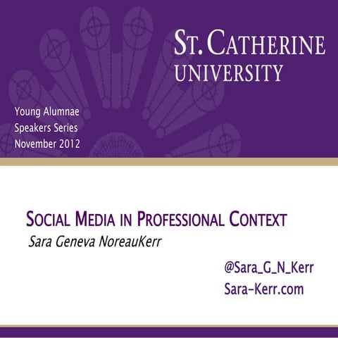 Social media in a professional context | PPTX