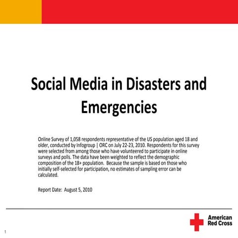 Social media in disasters and emergencies aug 5 | PPT