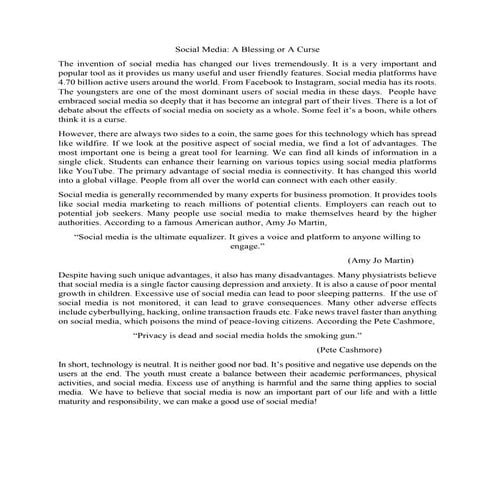 social media is a blessing or curse.docx