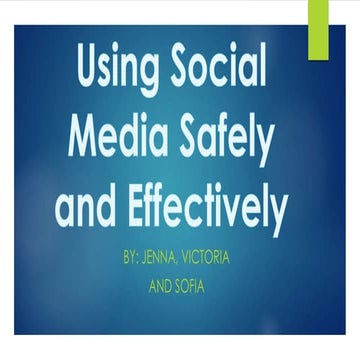Social Media Safety Presentation | PPT