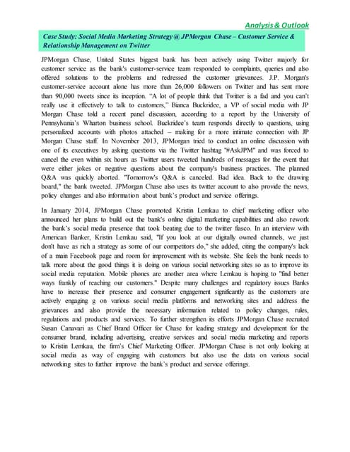 Case study on JP Morgan Chase & Co | DOCX