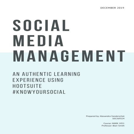 Social Media Management: A Self-Reflection | PDF