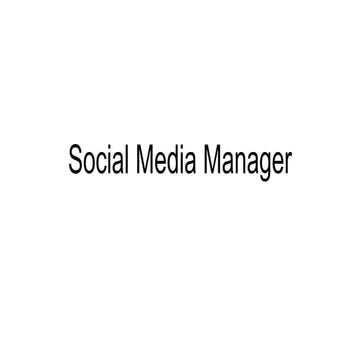 Social Media Manager job description presentation | PPTX