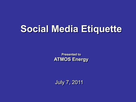 Social media etiquette | PPTX | Social Networking | Internet