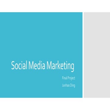 Social media marketing Final Project | PPT
