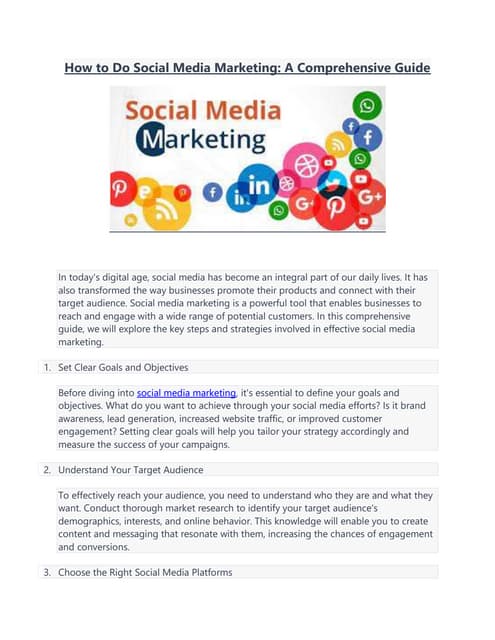 An Overview of Social Media Marketing | PDF