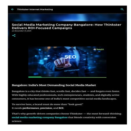 Social Media Marketing Company Bangalore How Thinkster Delivers ROI ...