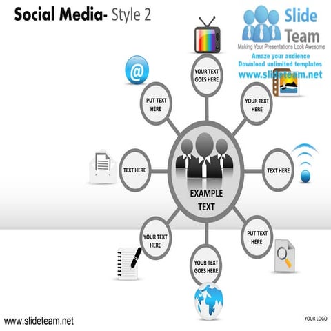 Social media marketing internet communication style design 2 powerpoint ...