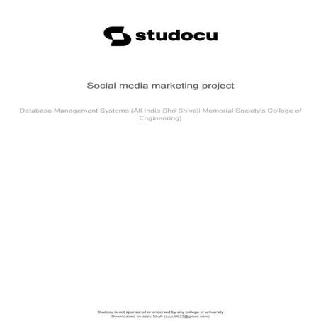 Social media marketing project ppt for project | PDF