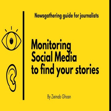 Newsgathering and Social media monitoring guide for Journalists | PDF