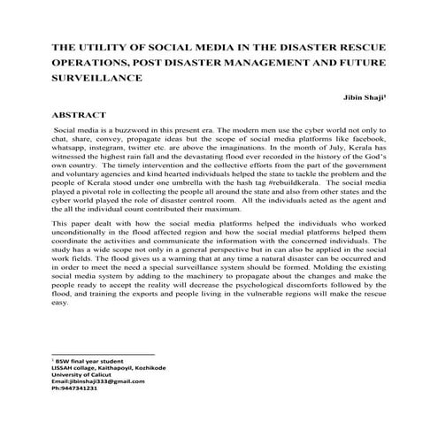social media in disaster rescue operations post disaster management and ...