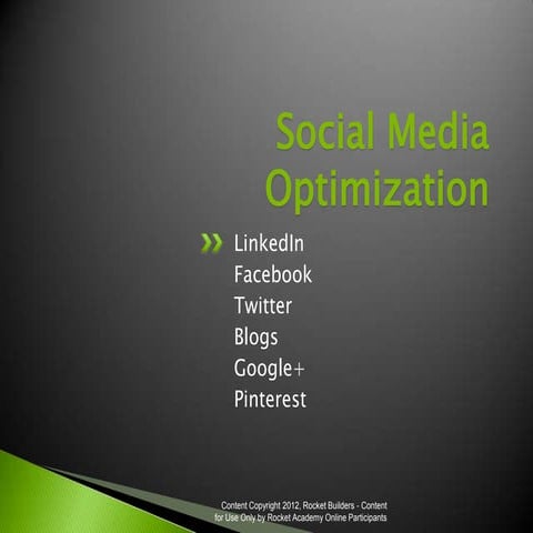 Social media optimization | PPT
