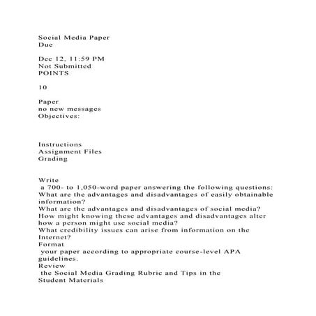 Social Media PaperDueDec 12, 1159 PMNot SubmittedPOINTS.docx