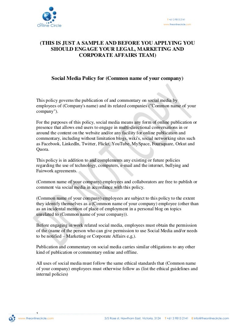 Social Media Policy Sample social-media-policy-sample