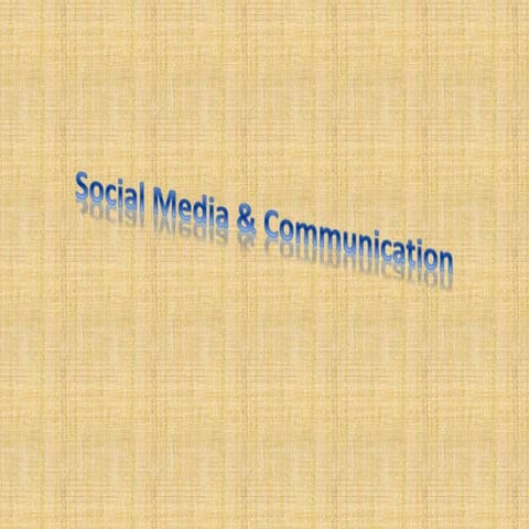 Social media & communication | PPT