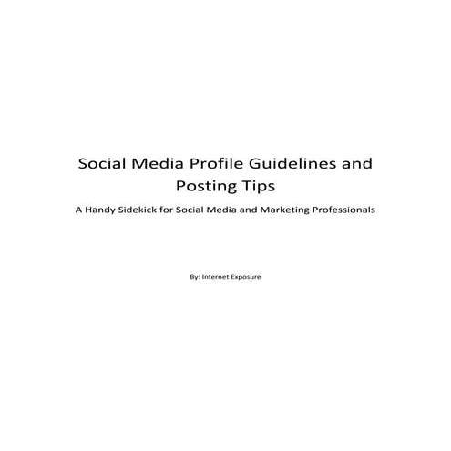 Social Media Profile Guidelines & Posting Tips | PDF