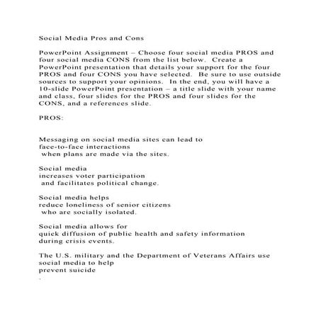Pros and Cons of Social Media | PDF